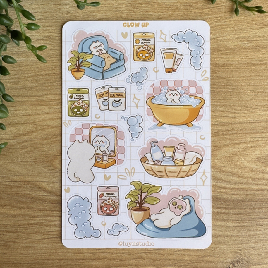 Glow Up sticker sheet | Luyi Studio
