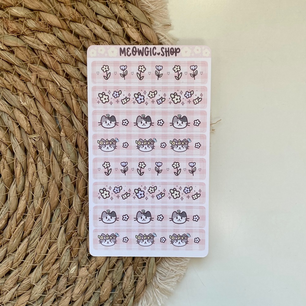Spring Cat Sticker Sheet - Mat | Meowgic Shop =^·ω·^=