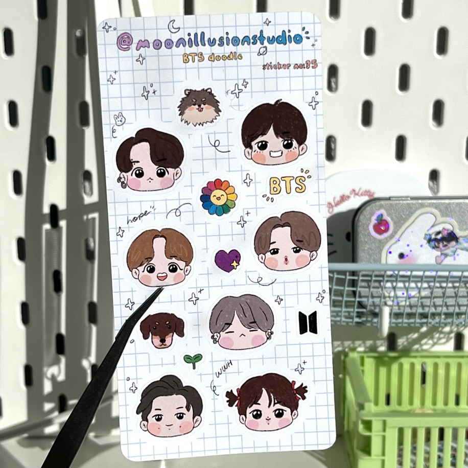 BTS doodle sticker | moonillusion