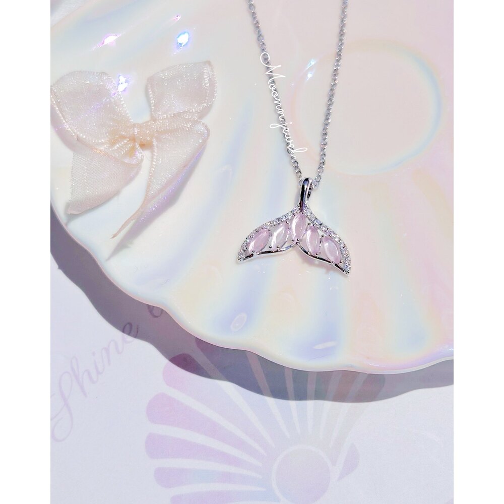 Çelik pink mermaid kolye | Moon Jewelry