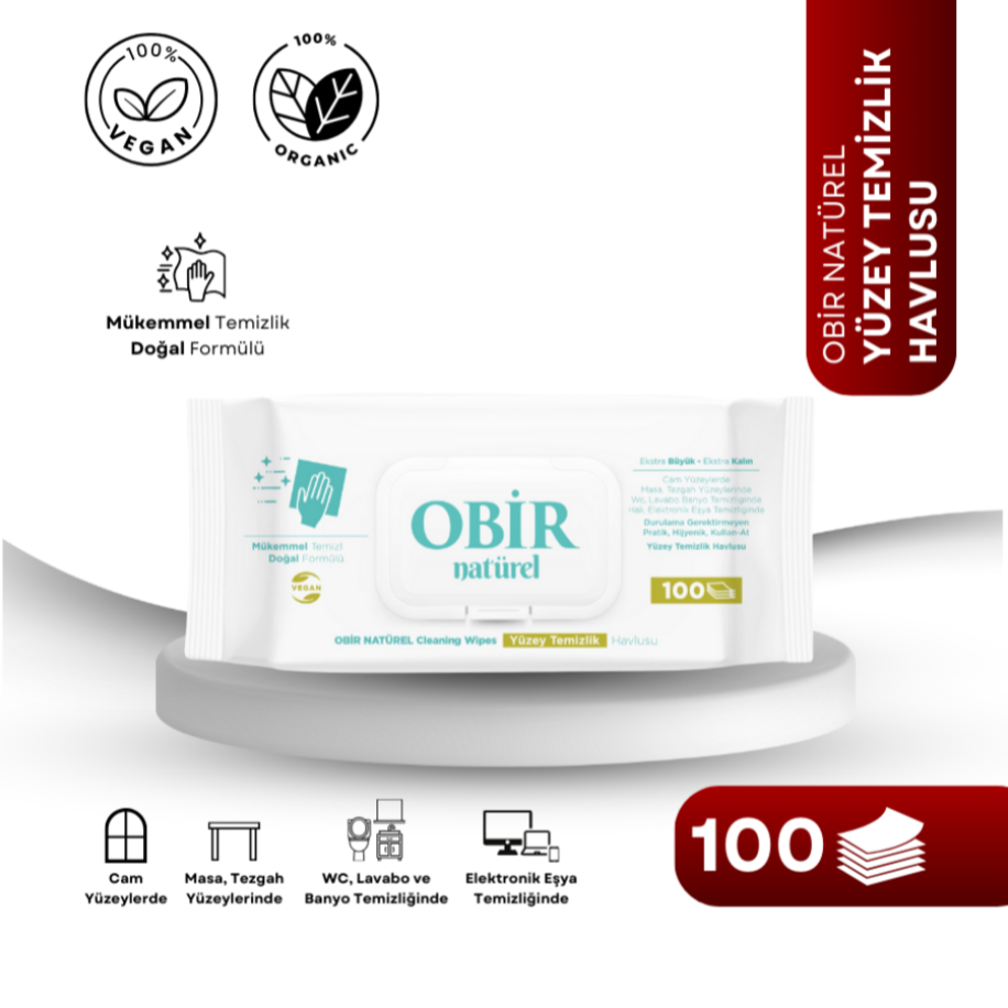 Obir Natürel Yüzey Temizlik Mendili - 100'lü Paket | obirnaturelresmi