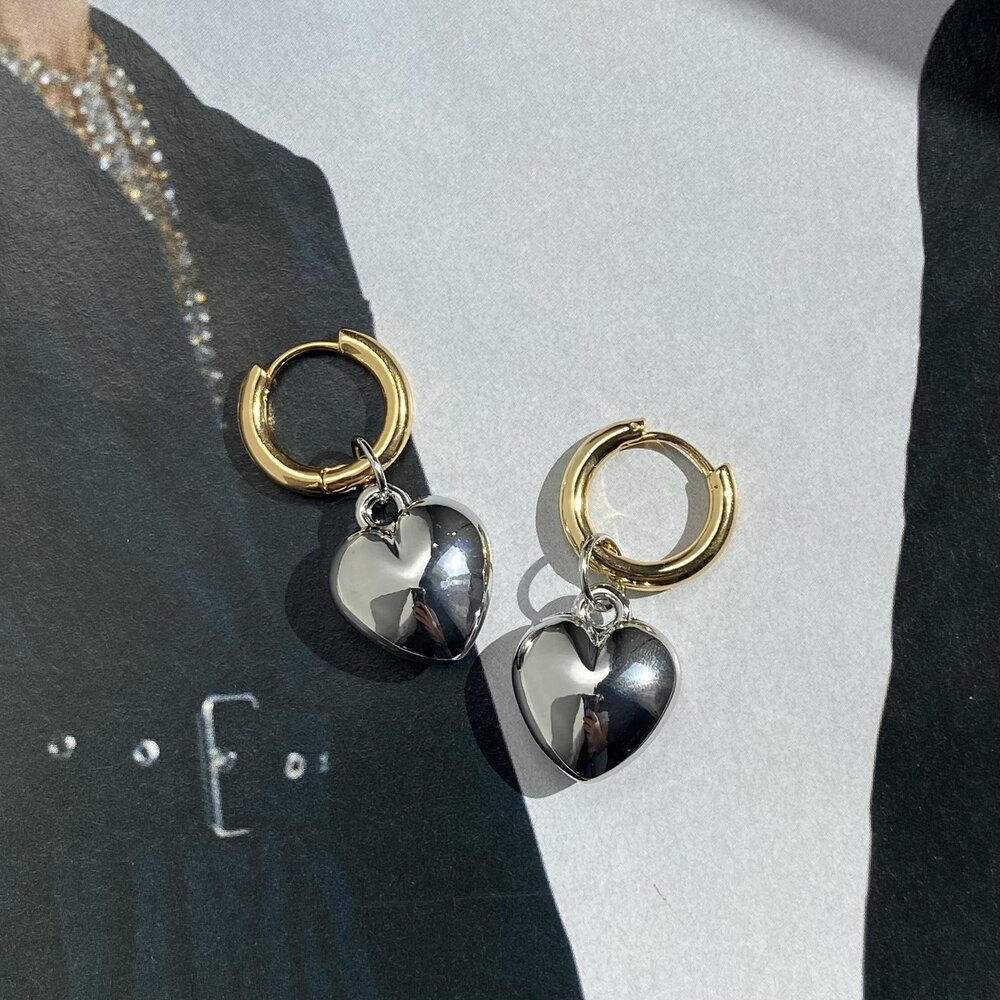 Bombe Kalp Mix Küpe | Çelik | osirisstore.co