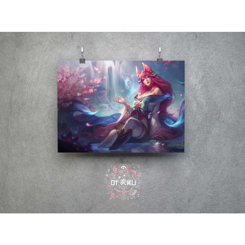 League Of Legends Ahri 4K Metal Poster 20x28 | Otaku Dizayn