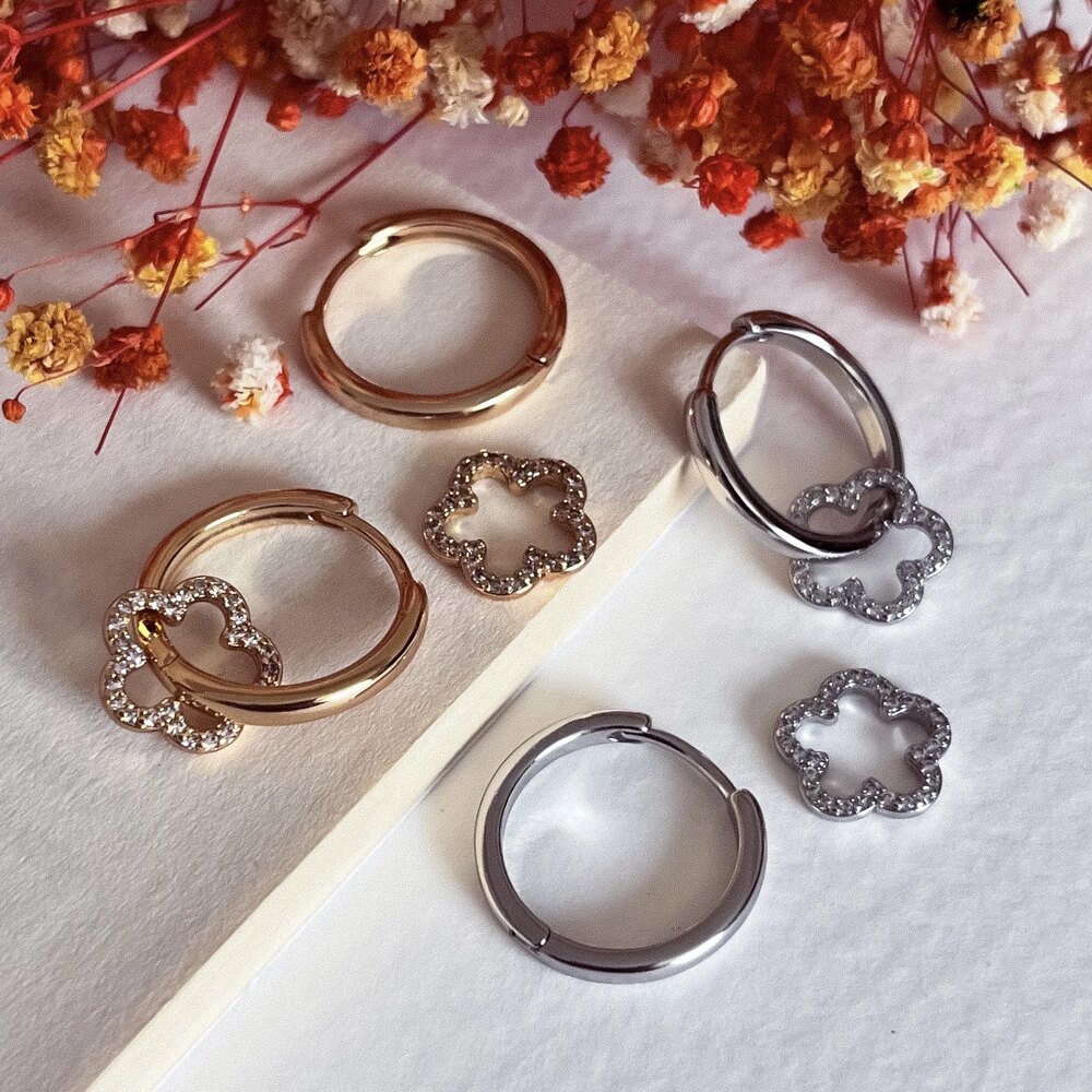 Flower Charmed Hoops | Pluto • by Nur Varlı