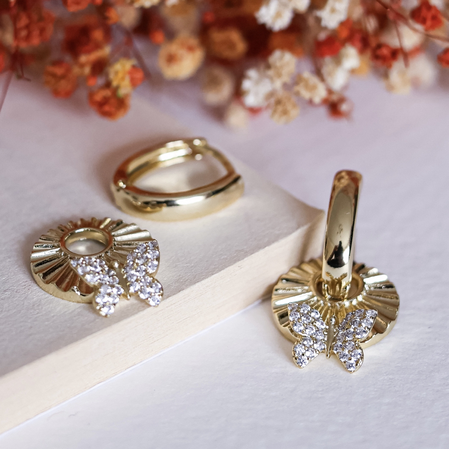 Butterfly Charmed Hoops | Pluto • by Nur Varlı