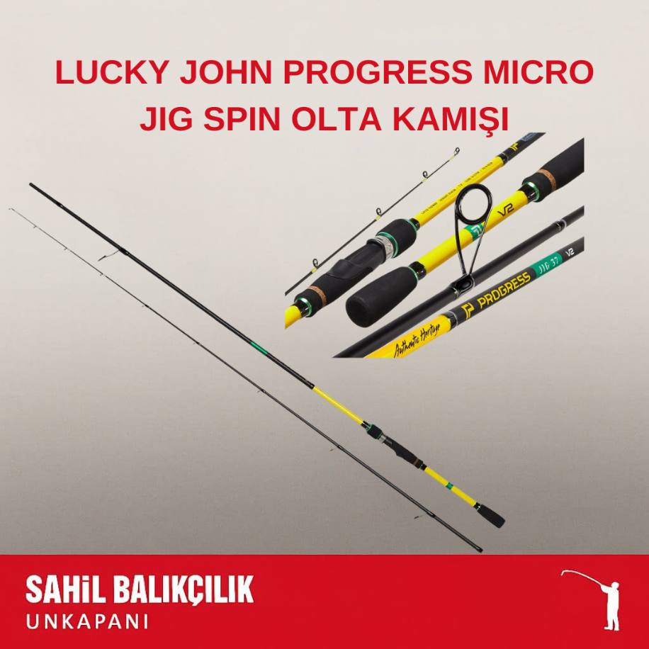 LUCKY JOHN PROGRESS MICRO JIG V2 234 CM 12–37G ATARLI SPIN OLTA KAMIŞI ...