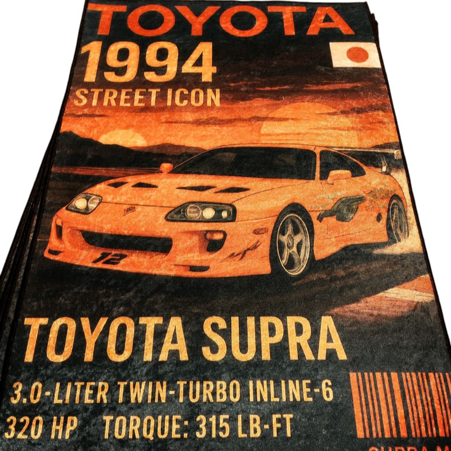 Toyota Supra 1994 Halı (60x90 cm) – Sokakların Efsanesi Dekoratif Halı ...