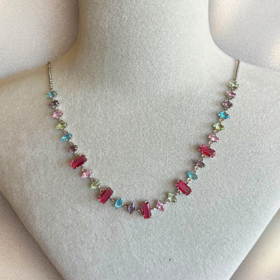 swr gema taşlı silver zincirli kolye | swena.co