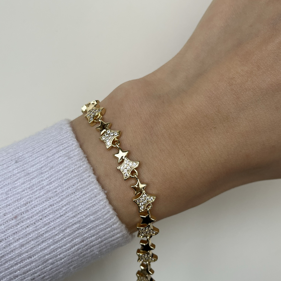 Yıldız Taşlı Ayarlanabilir Bileklik | TUVIA JEWELRY