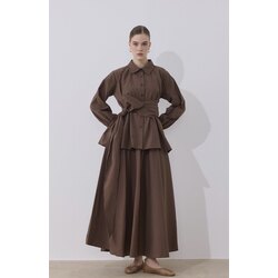 Fiyonk kuşaklı takım - kahverengi | 505 collection