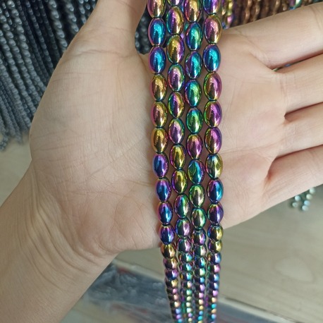 6*9 mm Arpa Hematit-Ebruli | Arya Doğal Taş Aksesuar