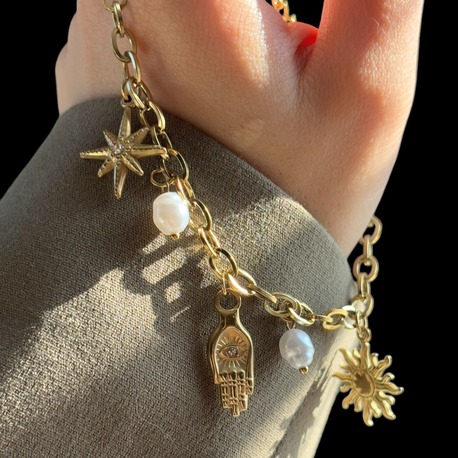 VİNTAGE CHARMLI BİLEKLİK | ÇELİK | Alwaysbabe•Co