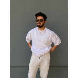 Beyaz Süper Oversize Unisex T-Shirt | Dress Code
