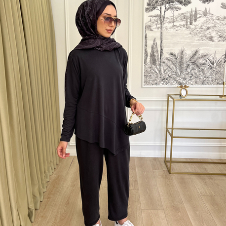 Bella Oysho Takım Siyah | FS Butik