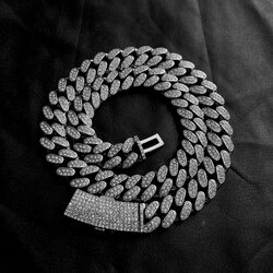 ICE CUBAN SILVER CHAIN (55CM) | Chain, Watch, Bracelet ve Daha Fazlası...