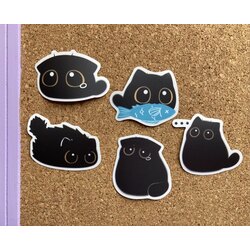 Minik Kara Kedi 5’li sticker set | Lookisticker