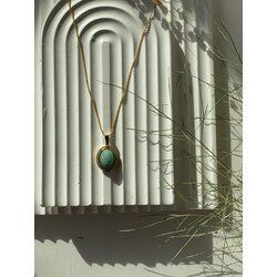 AMAZONİT TAŞI KOLYE | Love Artd - Karakalem Portre ve Doğal Taş