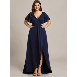 Sımlı lacıvert tam boy abiye | PARLA STORES BÜYÜK BEDEN KADIN GİYİM