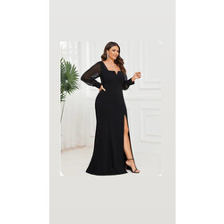 Kol şıfon tam boy abiye | PARLA STORES BÜYÜK BEDEN KADIN GİYİM