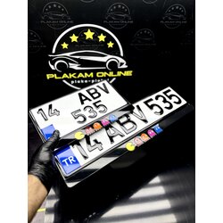 1 KARE 1 UZUN VERNİKLİ APP PLAKA & TAKMATİK PLEKSİ | Plakamonlne