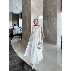 Vuqqa elbise Beyaz | Aysenur türk