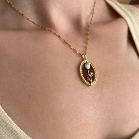 MİRİELLE İnci Detaylı Gold Çelik Kolye-Romantik ve Klasik Bir Stil ...