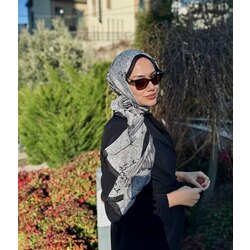 Siyah Etnik Desen - İthal Şal | Bus Scarf