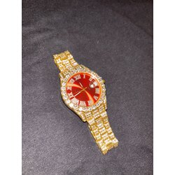 ICED OUT SAAT altın kırmızı | chainwoods