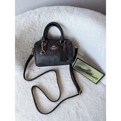 COACH Mini Rowan Crossbody Siyah Desen Çanta (CHARMLI) | emelimin