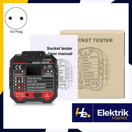 MAYILON HT106D PRİZ TEST CİHAZI | He Elektrik Market