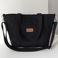Ayarlanabilir Askılı Premium Kanvas Tote - Siyah | Loyalty Crafts