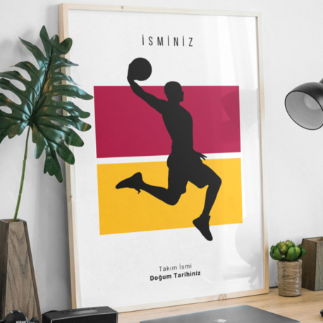 Kişiye Özel Basketbol Posteri - Çerçevesiz Poster | Nish Art