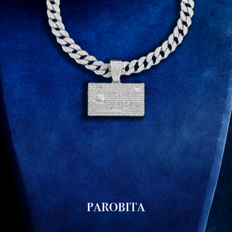 Visa Credit Card Iced Out Pendant + Iced Out Chain | ParobitaChain