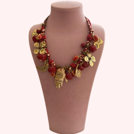 Kırmızı İpli Charm Kolye | Shiny Bits