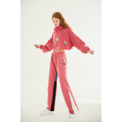TFC RED HAND PRINTED WIDE LEG SWEATPANT | thefirstcatch