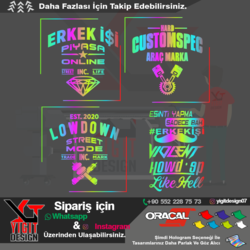 Araba Arka Cam Sticker Paketi | yigitdesign07