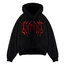 Cursed Red Rhinestone Black Hoodie | ᴄᴜʀsᴇᴅ