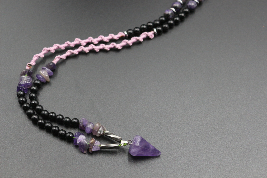 Ametist - El Yapımı Kolye, Zarif El İpi Örgüsüyle Doğal Taşlar. | Magicgrange