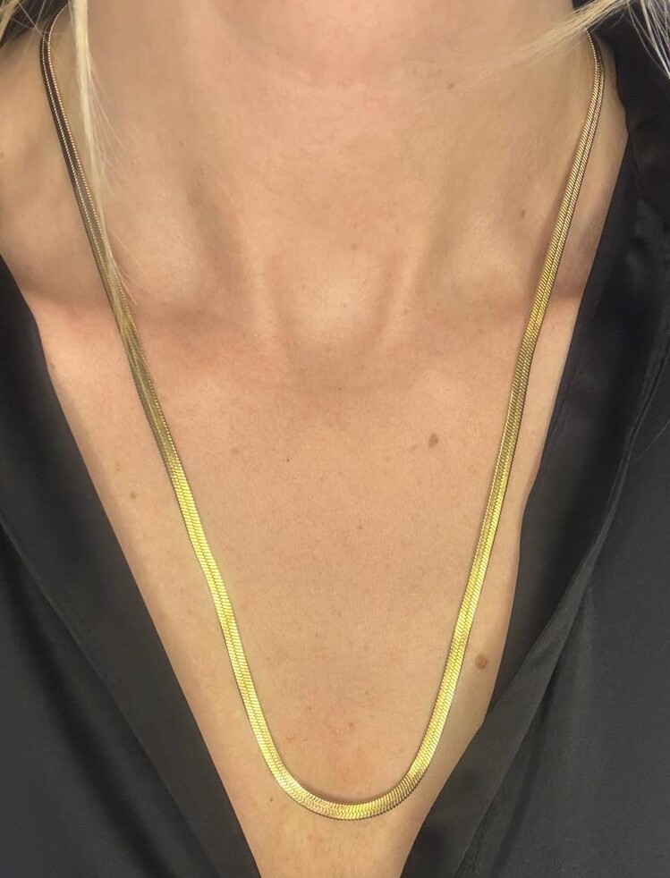 DİRİTTO LONG (İtalyan zincir ) KOLYE 60+5 CM- 4 MM | BİJUKO TAKI