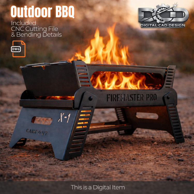 Collapsible Camping Barbecue, Dwg Files For Laser Cutting and ...