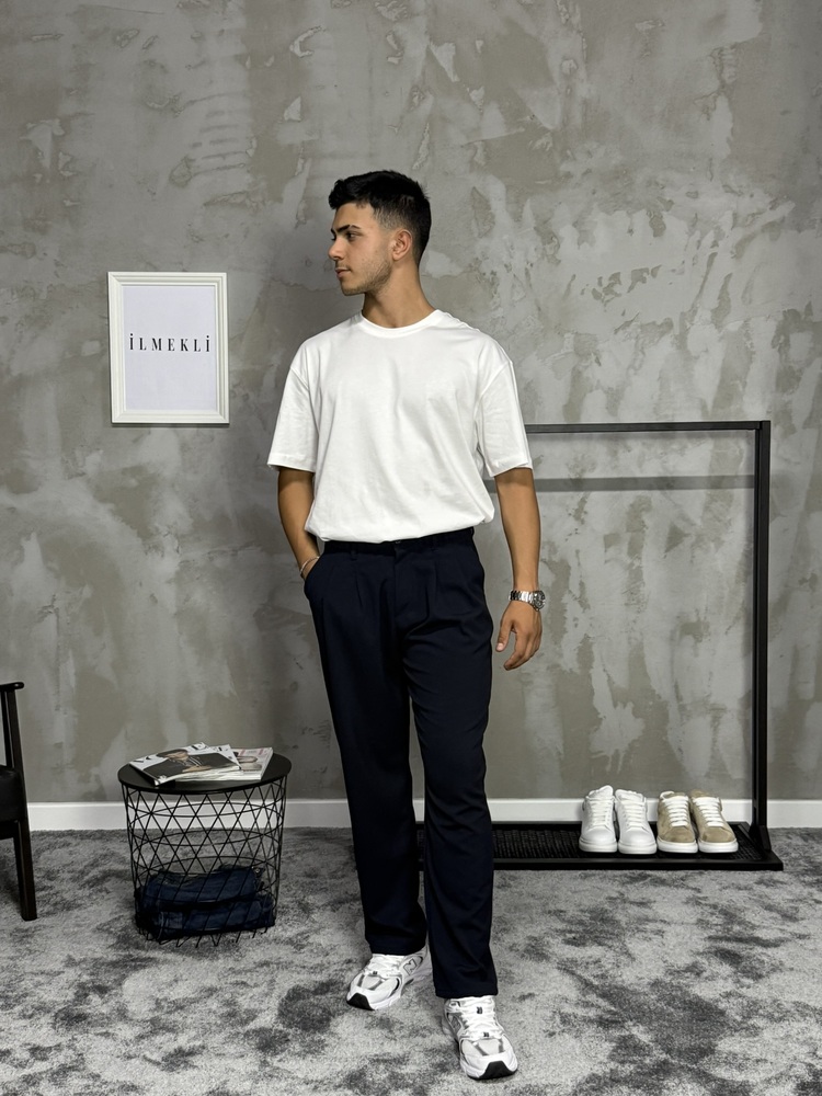 Bacis Oversize Bisiklet Yaka T-shirt | ilmekli