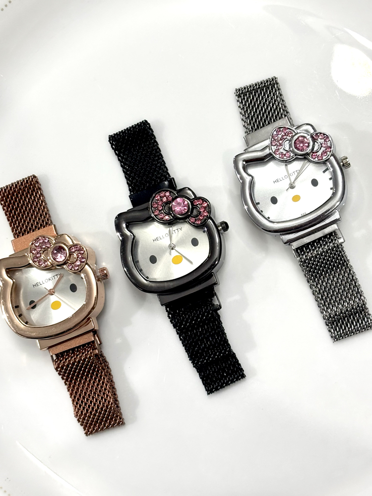 Pinterest Hello Kitty saat (SİYAH) | jeweleryguidee