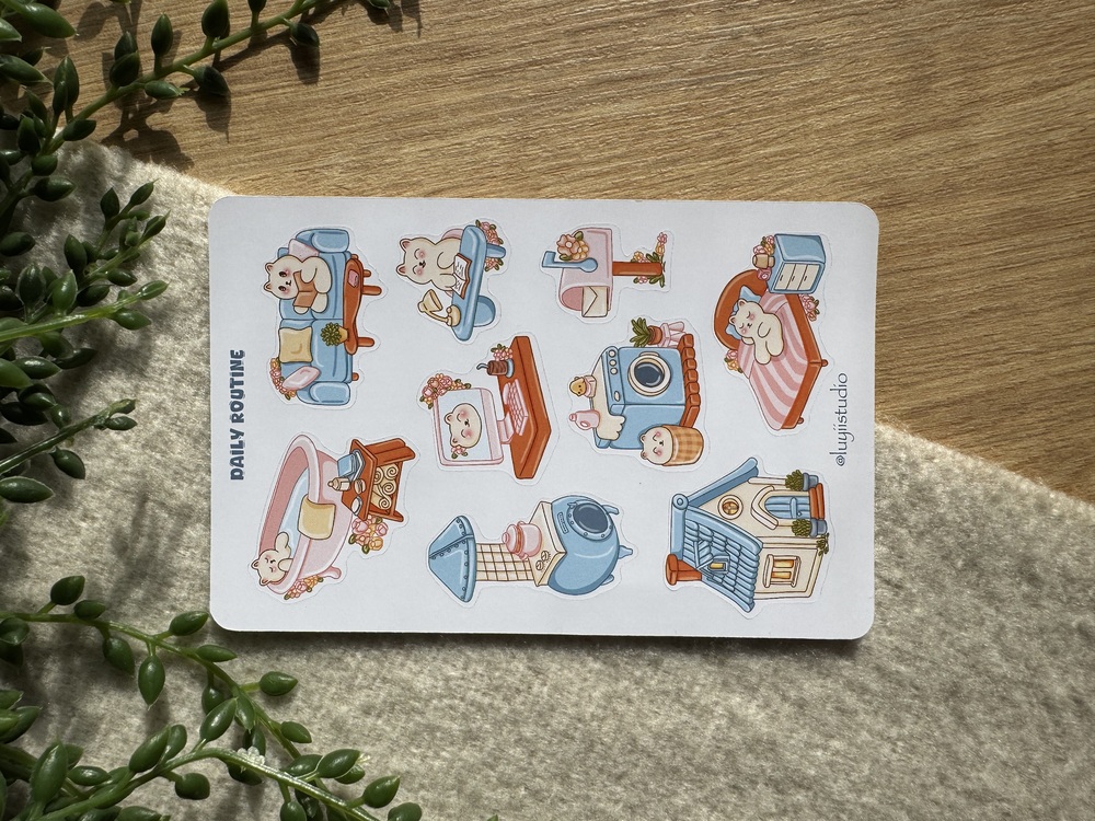 Daily Routine sticker sheet | Luyi Studio