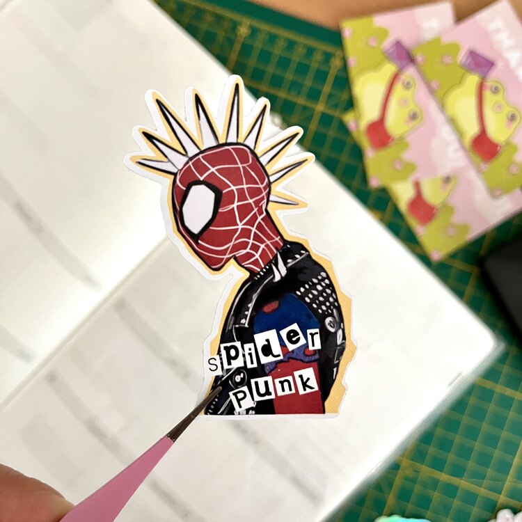 Spider-Punk Hologramlı Sticker | Munisshi's Art Shop