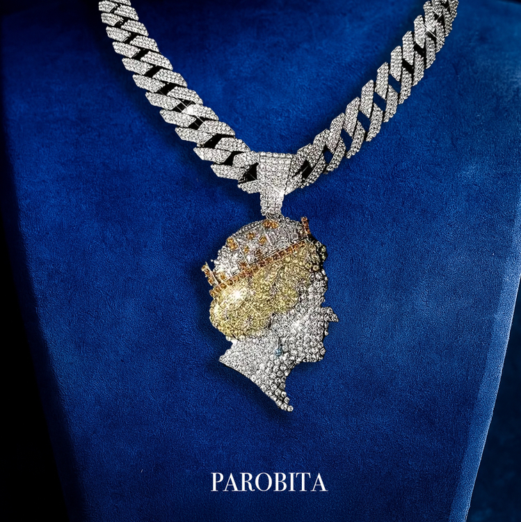 Central Cee Iced Out Pendant + Iced Out Cuban chain | ParobitaChain